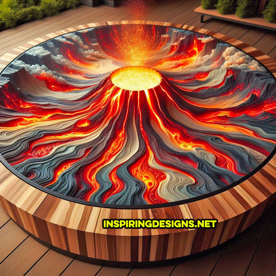 These Volcano Shaped Patio Fire Tables Bring an Explosive Touch to Your ...