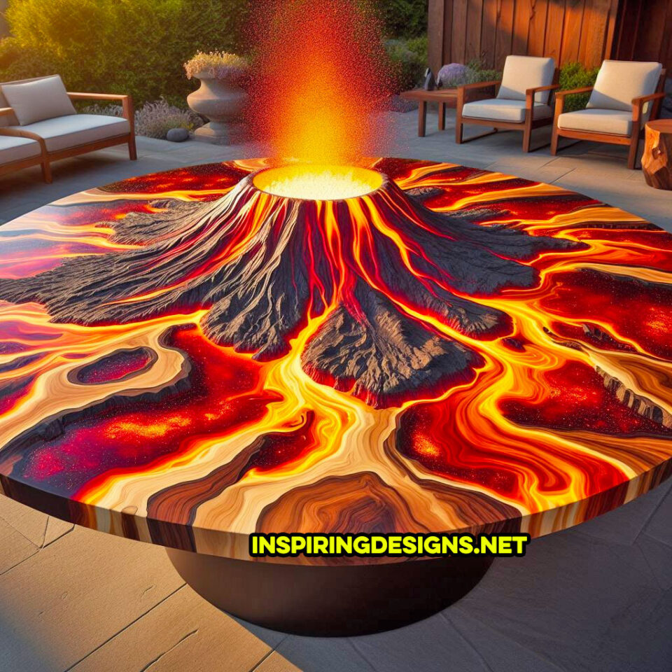 These Volcano Shaped Patio Fire Tables Bring an Explosive Touch to Your ...