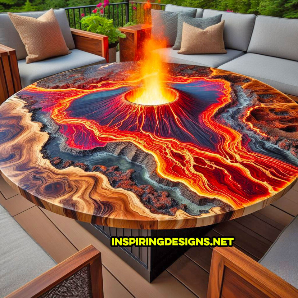 These Volcano Shaped Patio Fire Tables Bring an Explosive Touch to Your ...