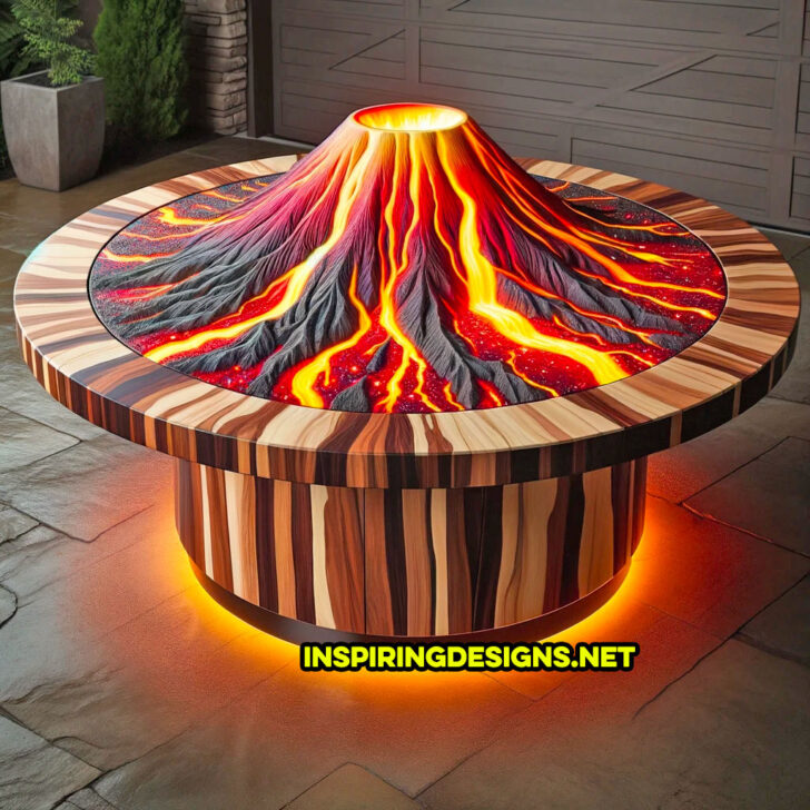 These Volcano Shaped Patio Fire Tables Bring an Explosive Touch to Your ...