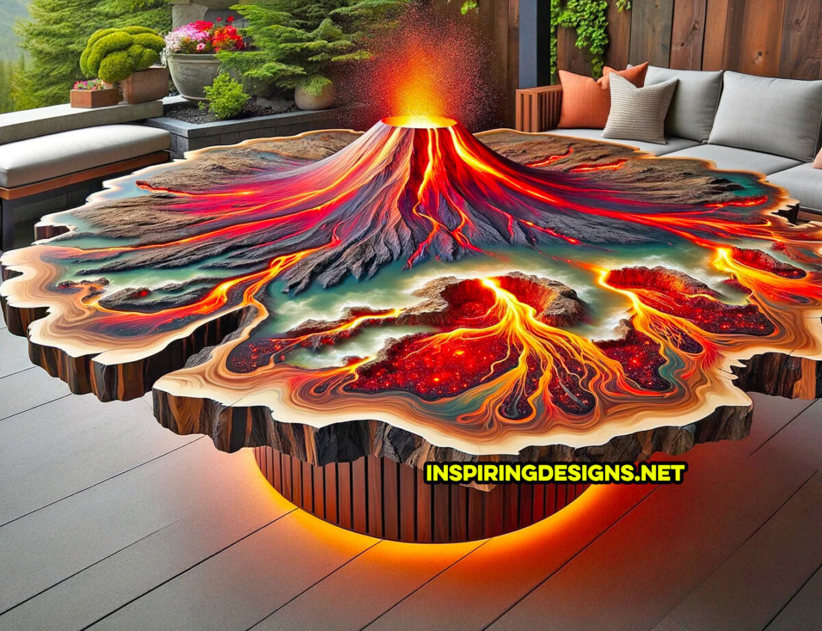 These Volcano Shaped Patio Fire Tables Bring an Explosive Touch to Your ...