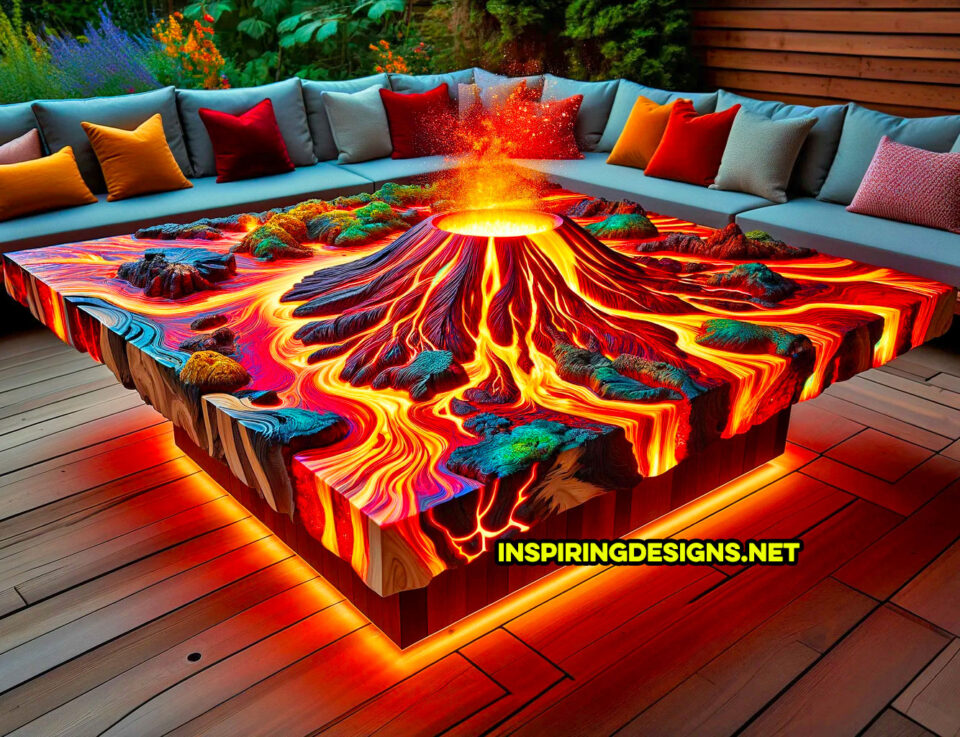 These Volcano Shaped Patio Fire Tables Bring an Explosive Touch to Your ...