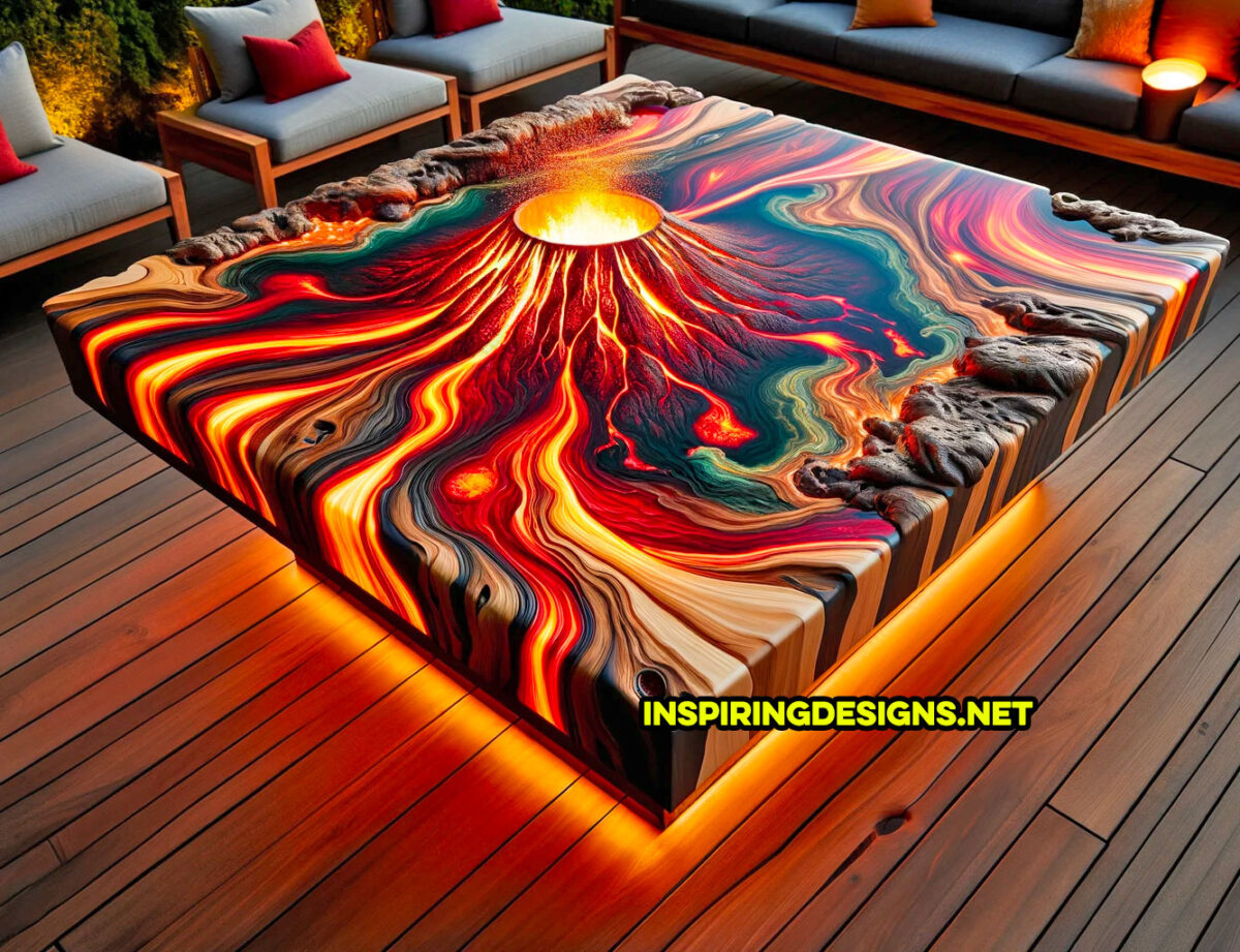 These Volcano Shaped Patio Fire Tables Bring an Explosive Touch to Your ...