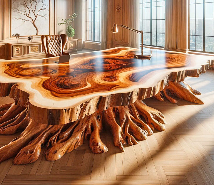 These Giant Wood Slab Desks Are the Epic Centerpiece Your Office Needs ...