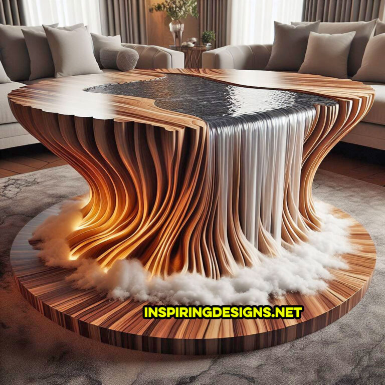These Wood and Epoxy Waterfall Coffee Tables Will Make a Splash in Your Home Decor
