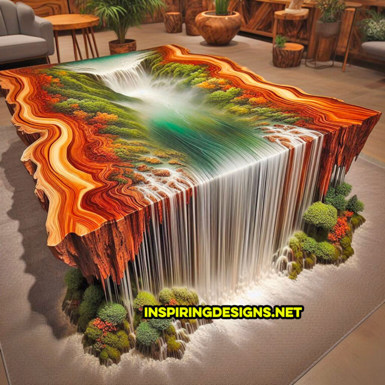 These Wood and Epoxy Waterfall Coffee Tables Will Make a Splash in Your ...