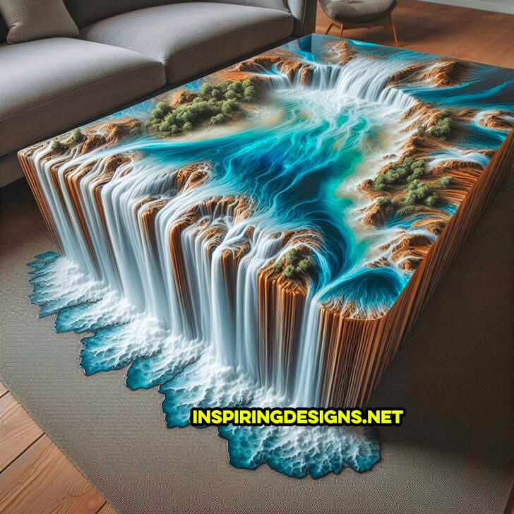 These Wood and Epoxy Waterfall Coffee Tables Will Make a Splash in Your ...