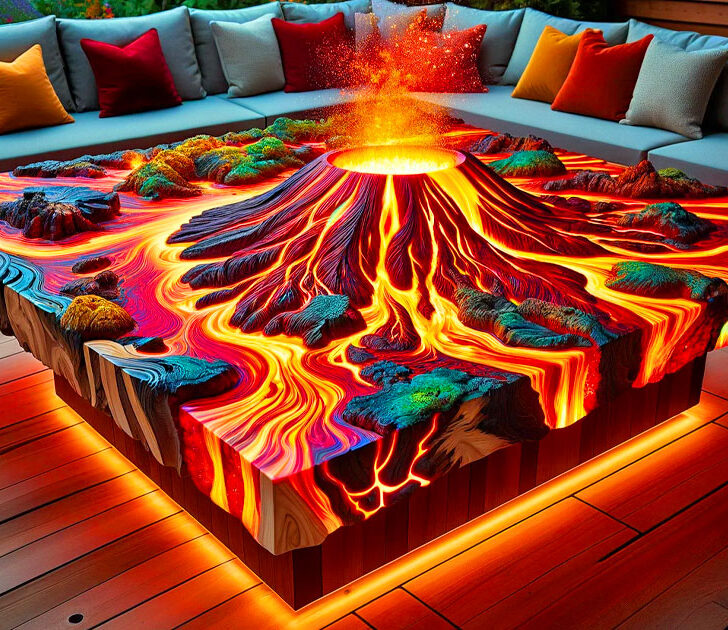 These Volcano Shaped Patio Fire Tables Bring an Explosive Touch to Your ...