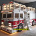 These Police and Firetruck Kids Bunk Beds Have Built-in Libraries!