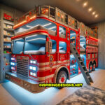 These Police and Firetruck Kids Bunk Beds Have Built-in Libraries!