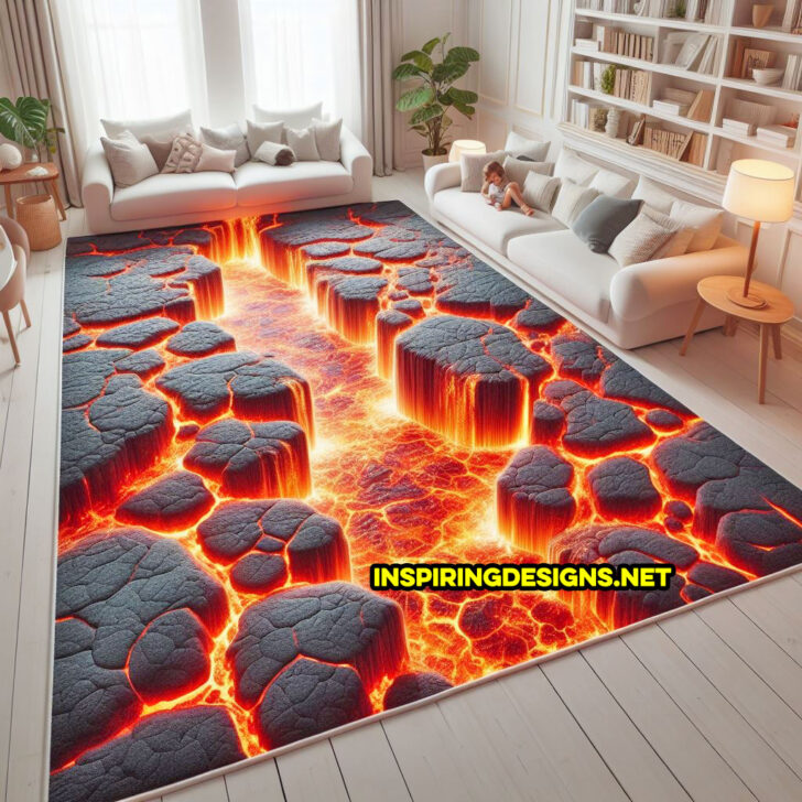 These Giant Lava Rugs Let Your Kids Realistically Play "The Floor Is Lava"!