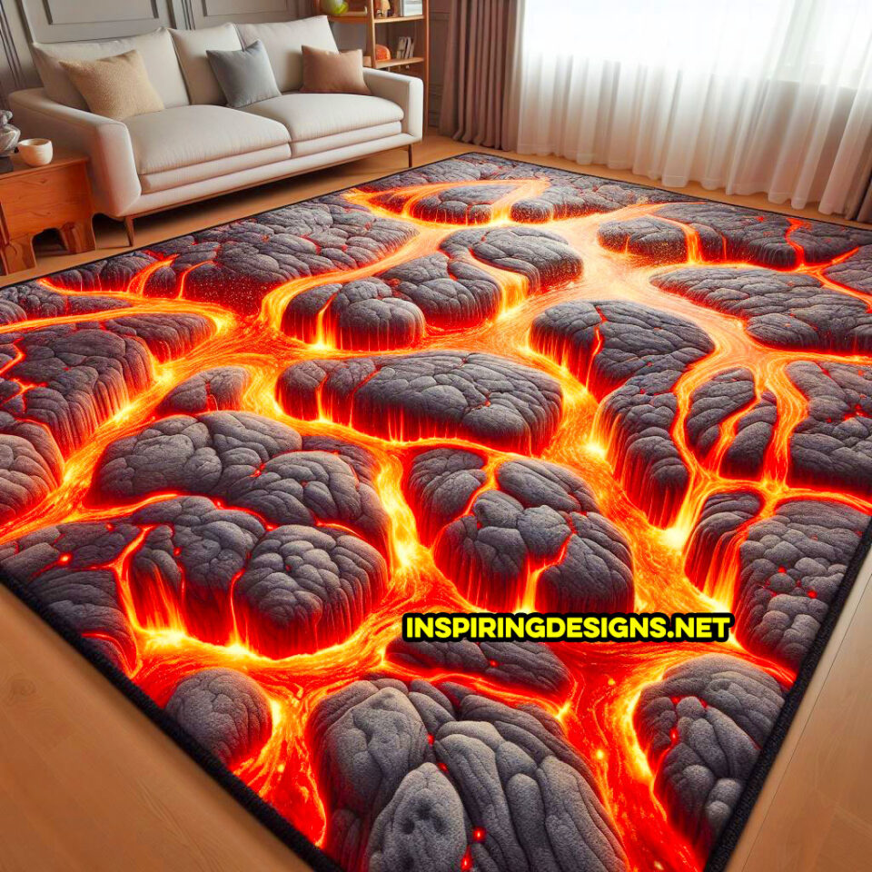 These Giant Lava Rugs Let Your Kids Realistically Play "The Floor Is Lava"!