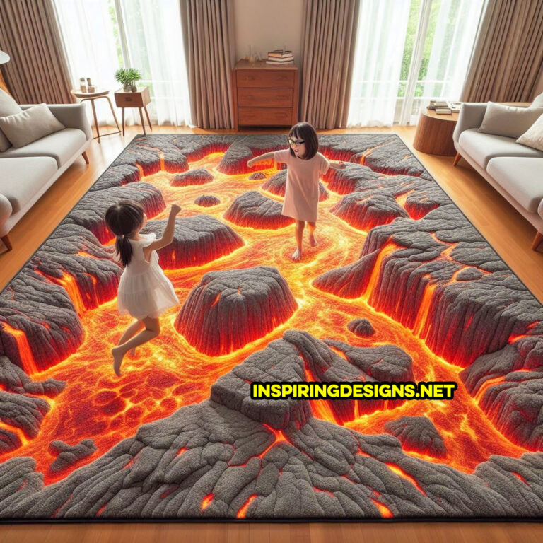 These Giant Lava Rugs Let Your Kids Realistically Play "The Floor Is Lava"!