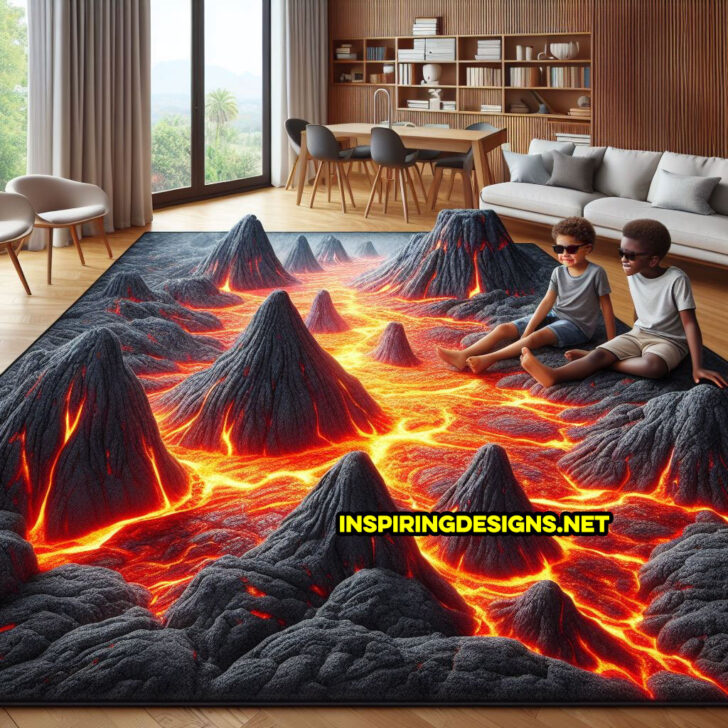 These Giant Lava Rugs Let Your Kids Realistically Play "The Floor Is Lava"!