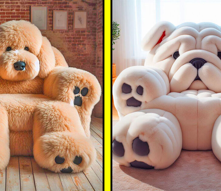 These Fluffy Dog Shaped Chairs Are A Furry Addition to Your Living Room ...