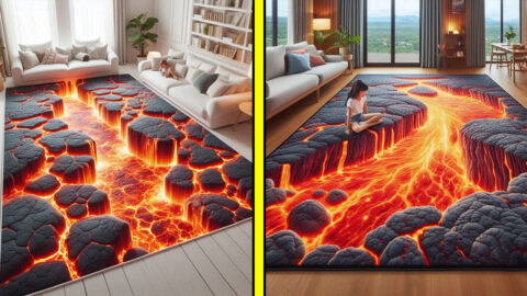 These Giant Lava Rugs Let Your Kids Realistically Play "The Floor Is Lava"!