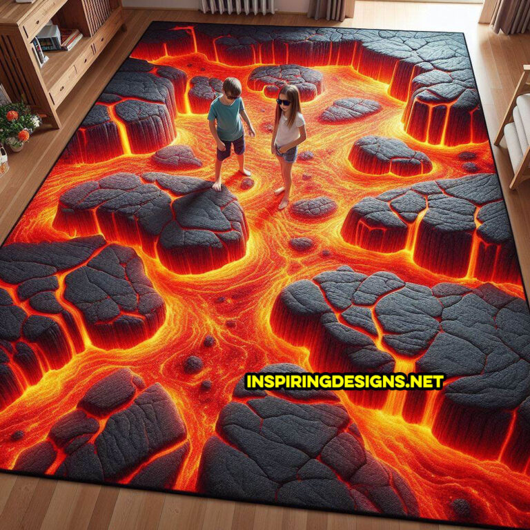 These Giant Lava Rugs Let Your Kids Realistically Play "The Floor Is Lava"!