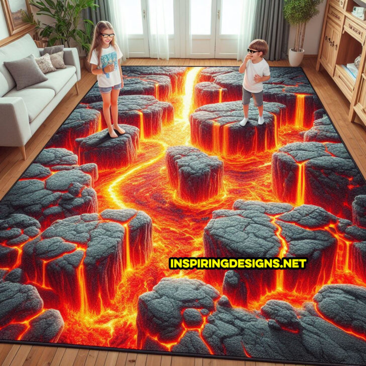 These Giant Lava Rugs Let Your Kids Realistically Play "The Floor Is Lava"!