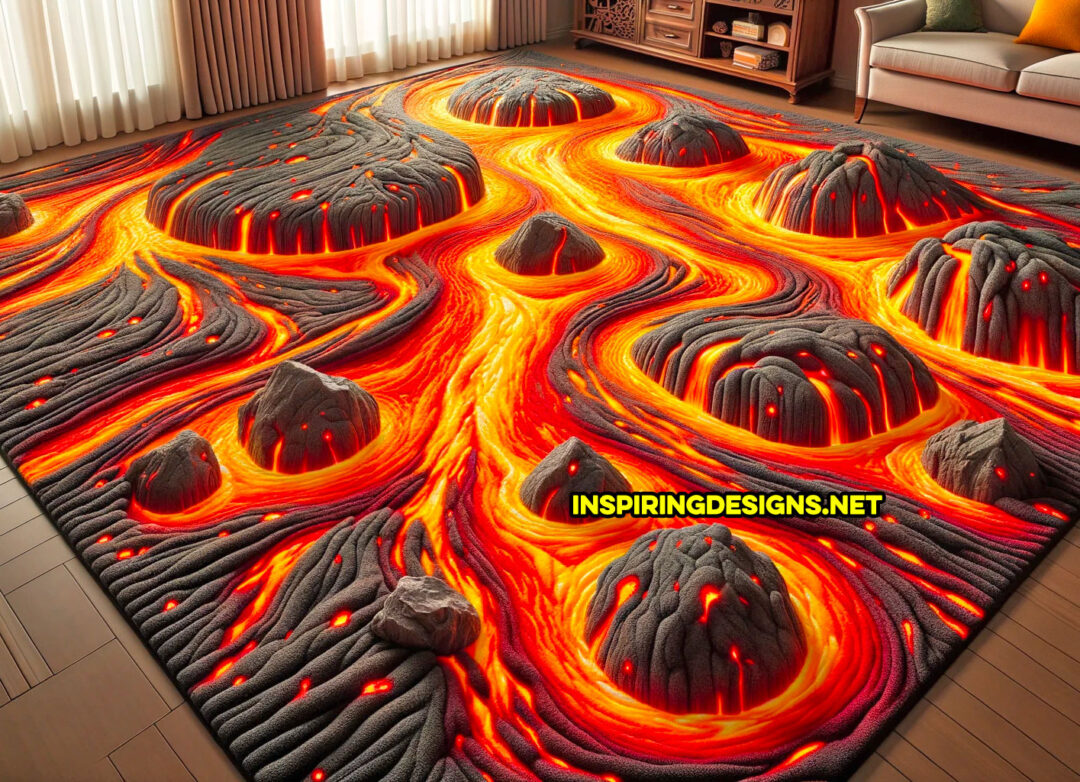 These Giant Lava Rugs Let Your Kids Realistically Play "The Floor Is Lava"!