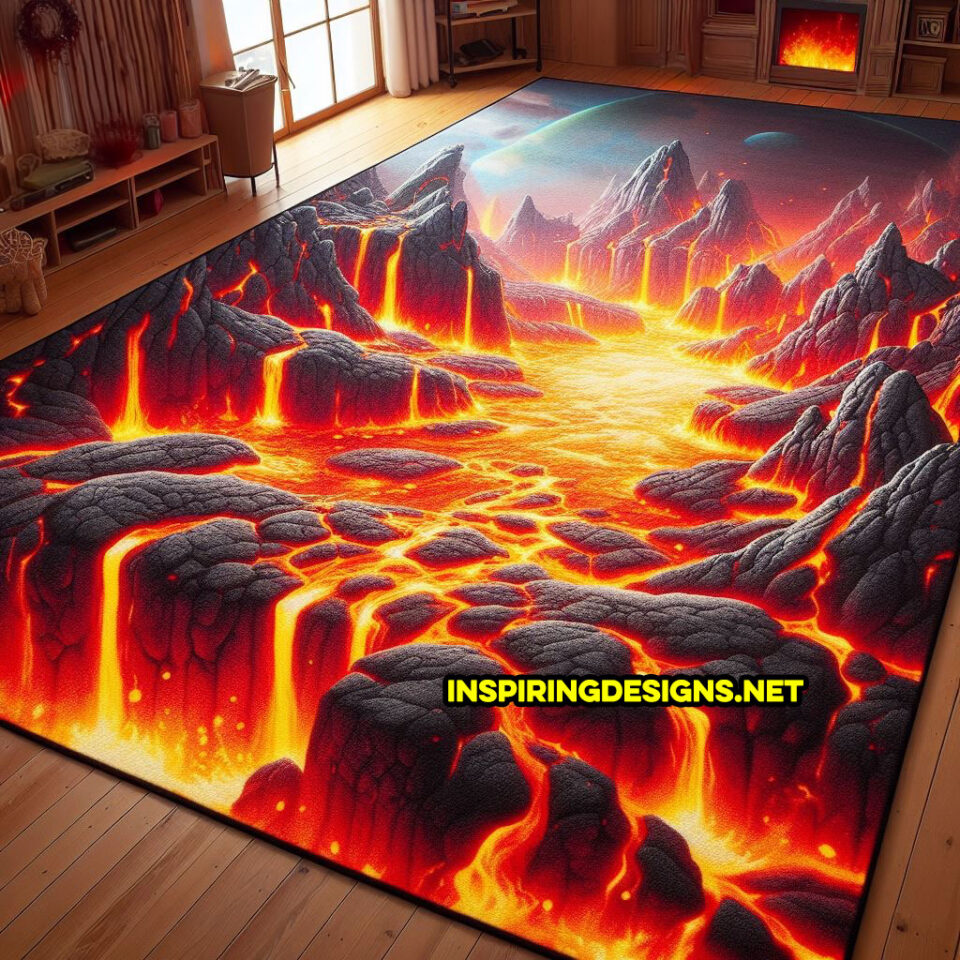 These Giant Lava Rugs Let Your Kids Realistically Play "The Floor Is Lava"!
