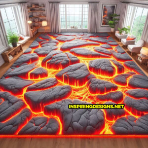 These Giant Lava Rugs Let Your Kids Realistically Play "The Floor Is Lava"!