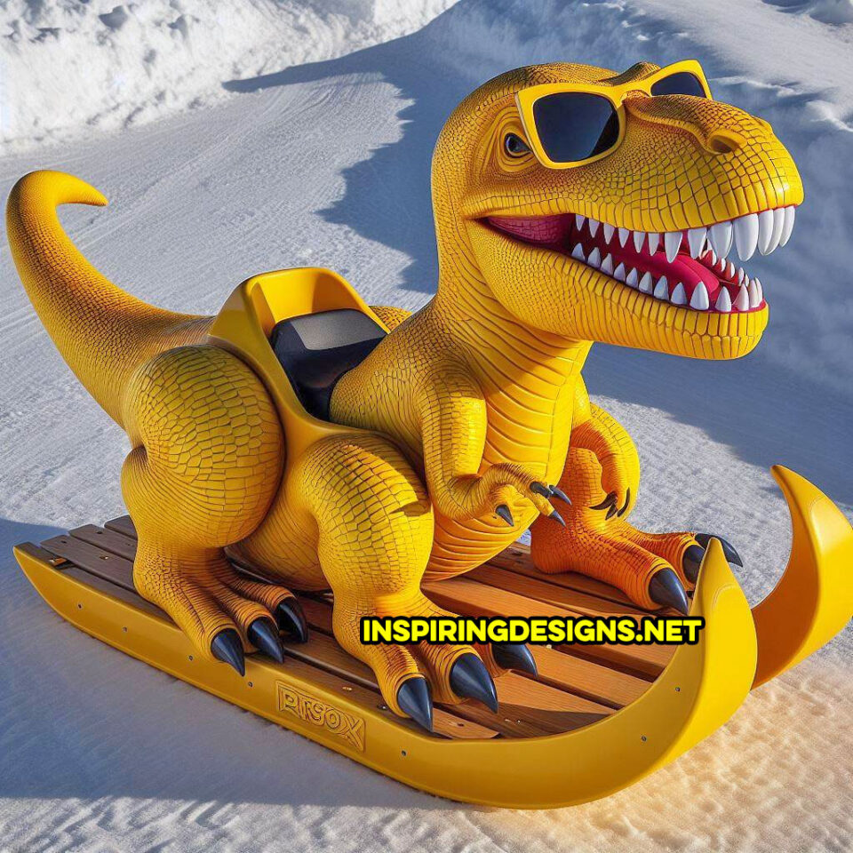 These Dinosaur Sleds Bring Prehistoric Fun to Snowy Adventures!