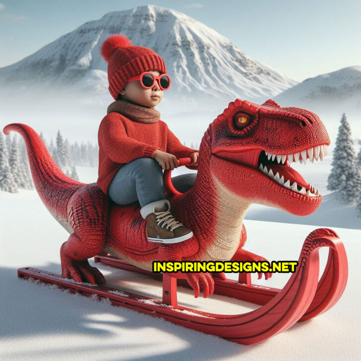 These Dinosaur Sleds Bring Prehistoric Fun to Snowy Adventures!