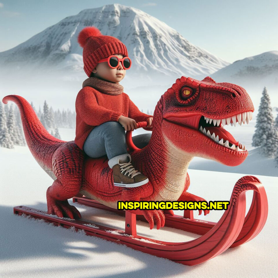 These Dinosaur Sleds Bring Prehistoric Fun to Snowy Adventures!