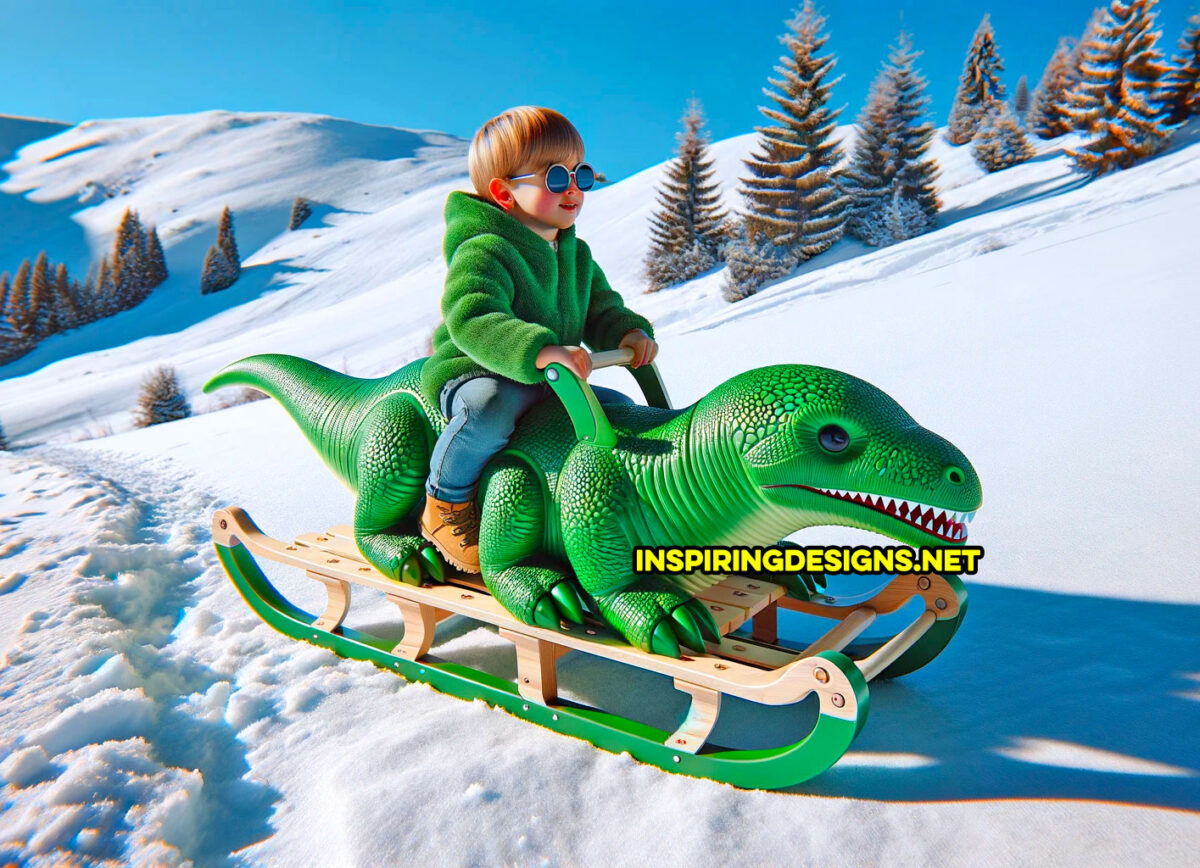 These Dinosaur Sleds Bring Prehistoric Fun to Snowy Adventures ...