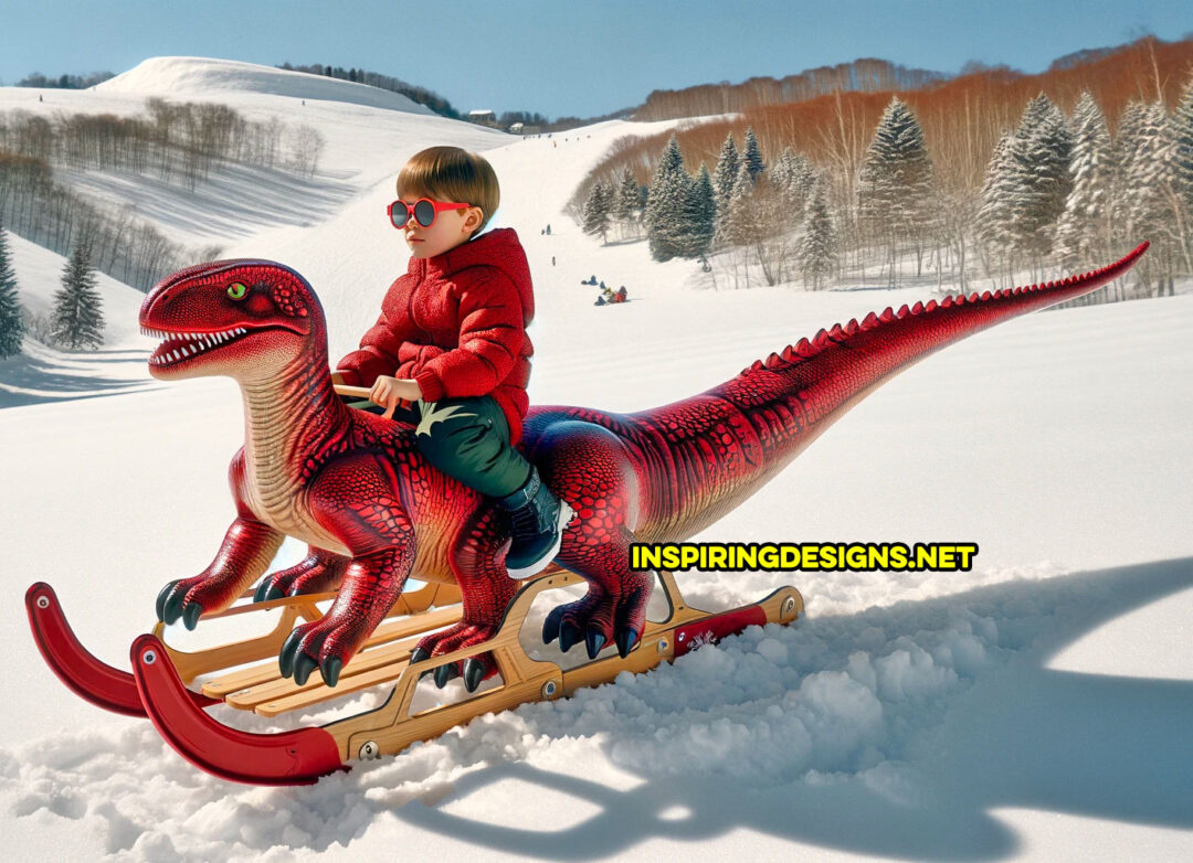 These Dinosaur Sleds Bring Prehistoric Fun to Snowy Adventures!