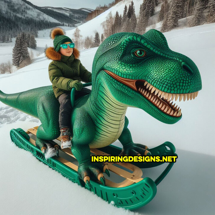 These Dinosaur Sleds Bring Prehistoric Fun to Snowy Adventures!