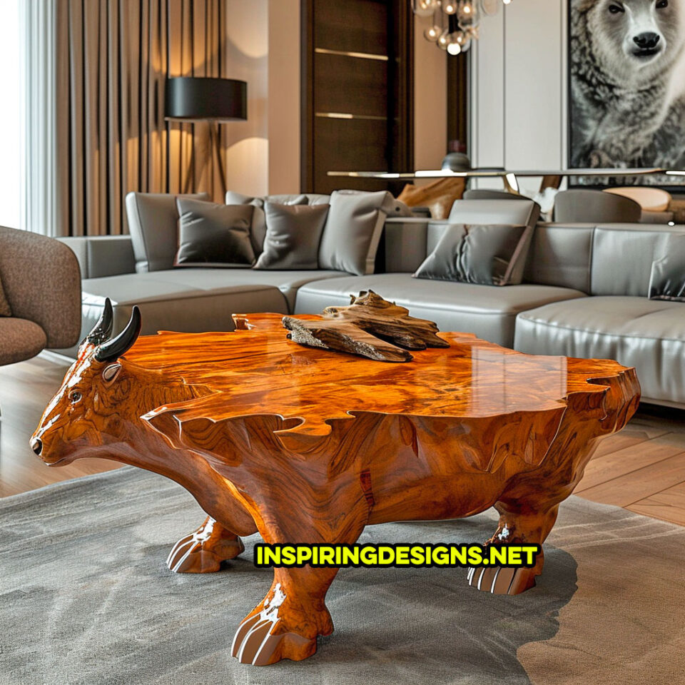 These Wooden Animal Shaped Coffee Tables Bring the Beauty of the Wild ...