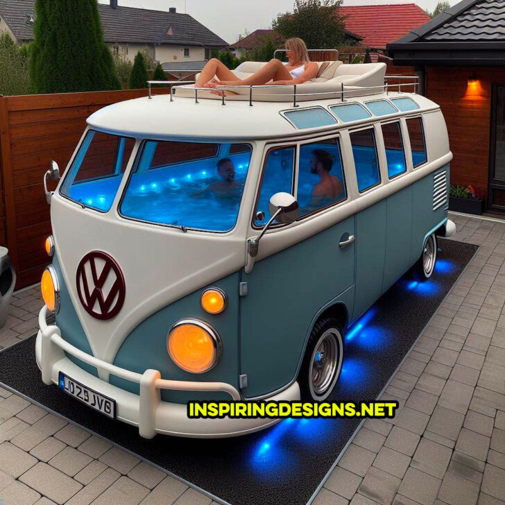 These Volkswagen Bus Hot Tubs Will Transform Your Patio into a Retro Oasis