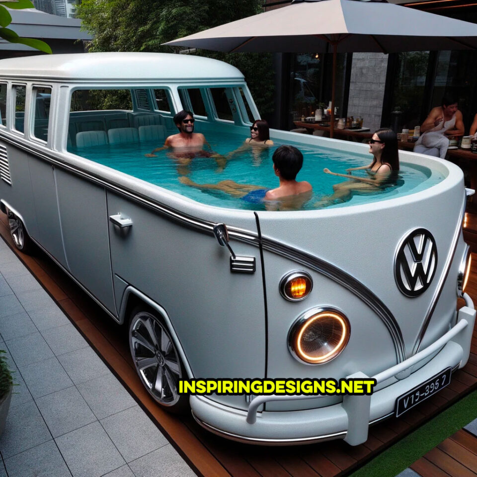 These Volkswagen Bus Hot Tubs Will Transform Your Patio into a Retro Oasis
