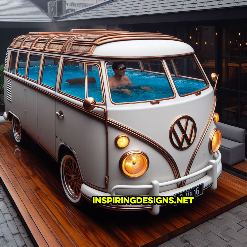 These Volkswagen Bus Hot Tubs Will Transform Your Patio into a Retro Oasis