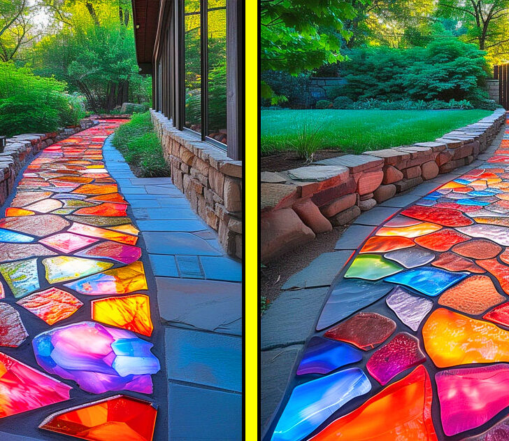 These Colorful Glass and Stone Walkways Will Transform Your Garden into ...