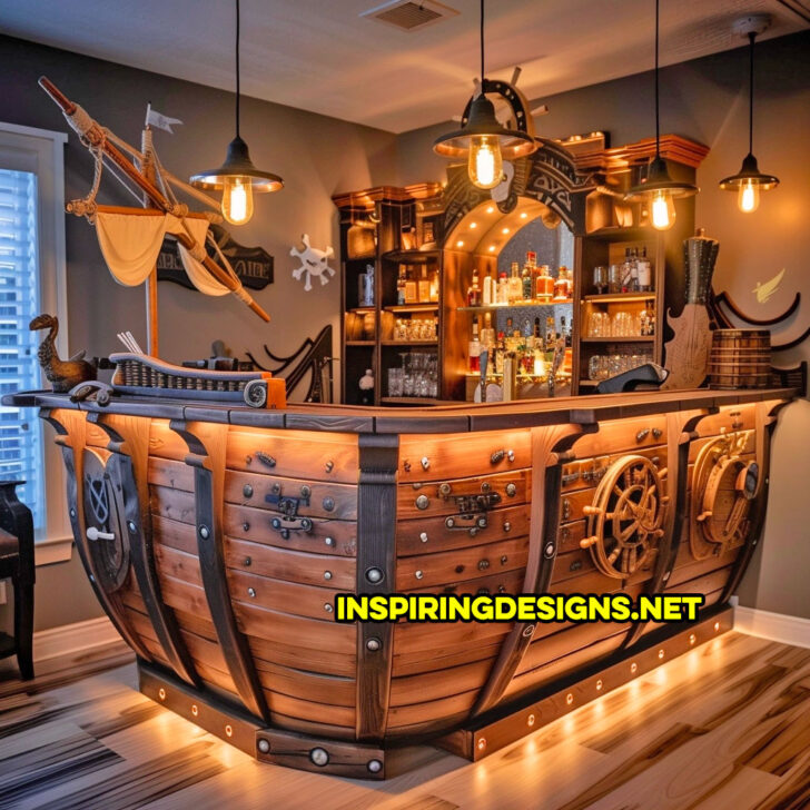 These Pirate Ship Home Bars Will Anchor Your Next Party with Style