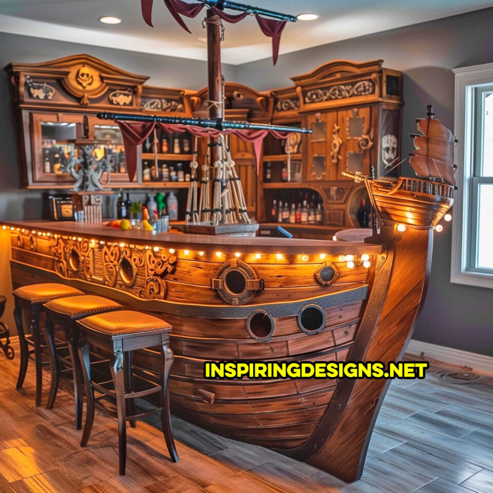 These Pirate Ship Home Bars Will Anchor Your Next Party with Style