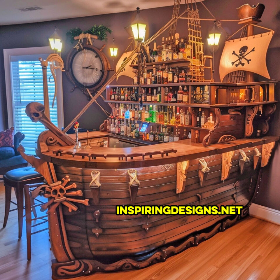 These Pirate Ship Home Bars Will Anchor Your Next Party with Style