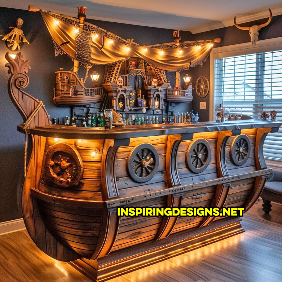 These Pirate Ship Home Bars Will Anchor Your Next Party with Style