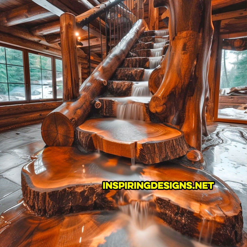 These Epoxy River Staircases Will Make You Feel Like You're Walking on ...