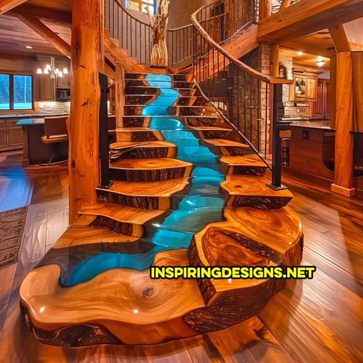 These Epoxy River Staircases Will Make You Feel Like You're Walking on ...