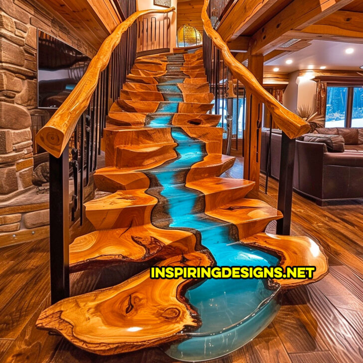 These Epoxy River Staircases Will Make You Feel Like You're Walking on ...
