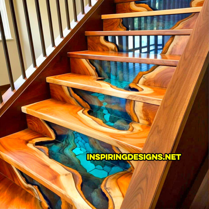 These Epoxy River Staircases Will Make You Feel Like You're Walking on ...