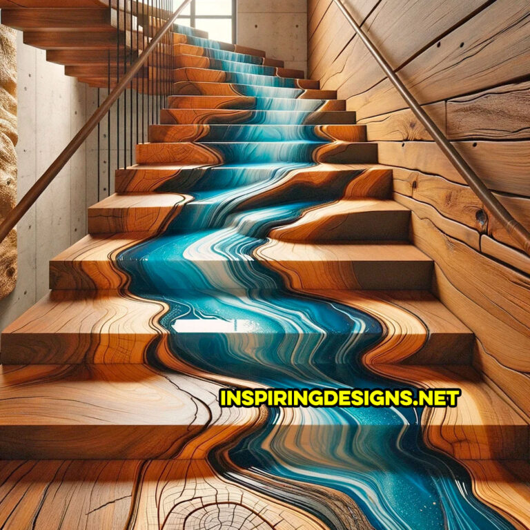 These Epoxy River Staircases Will Make You Feel Like You're Walking on ...