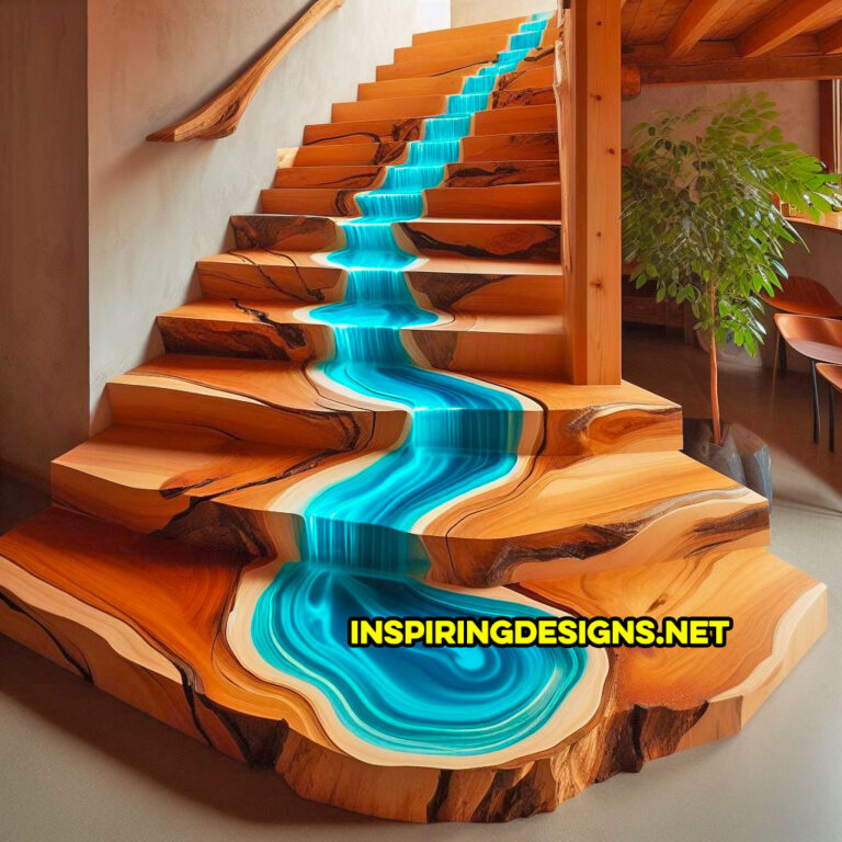 These Epoxy River Staircases Will Make You Feel Like You're Walking on ...