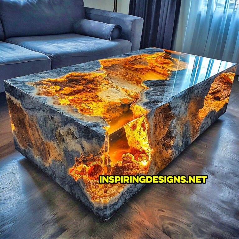 These Raw Stone and Epoxy Coffee Tables Bring the Grand Canyon to Your ...