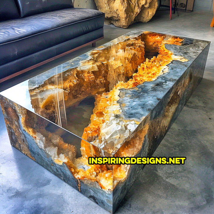 These Raw Stone and Epoxy Coffee Tables Bring the Grand Canyon to Your ...