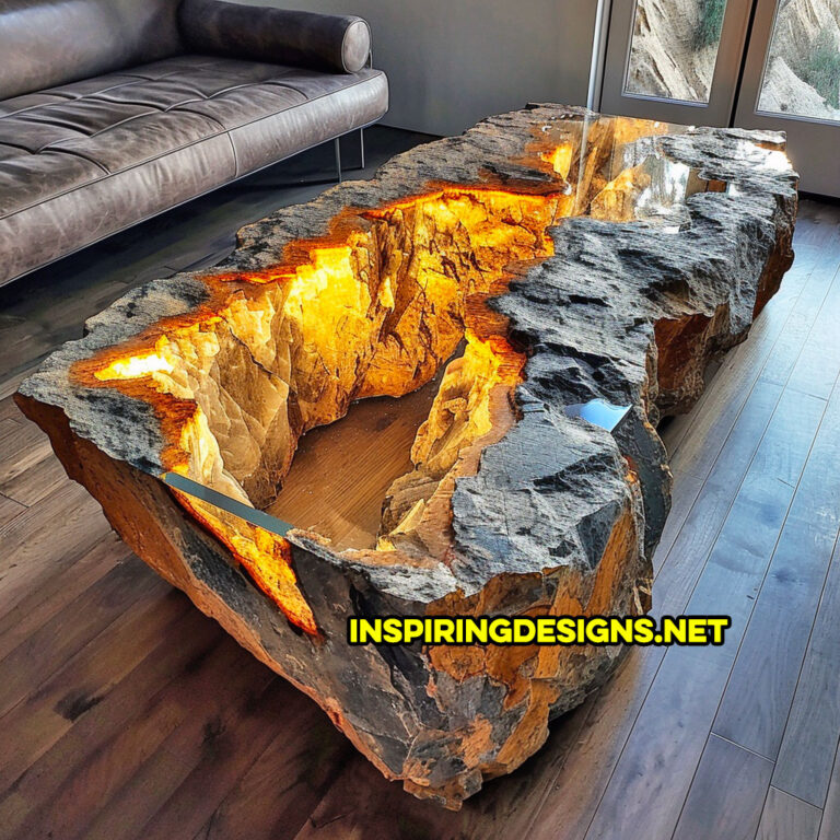 These Raw Stone and Epoxy Coffee Tables Bring the Grand Canyon to Your ...