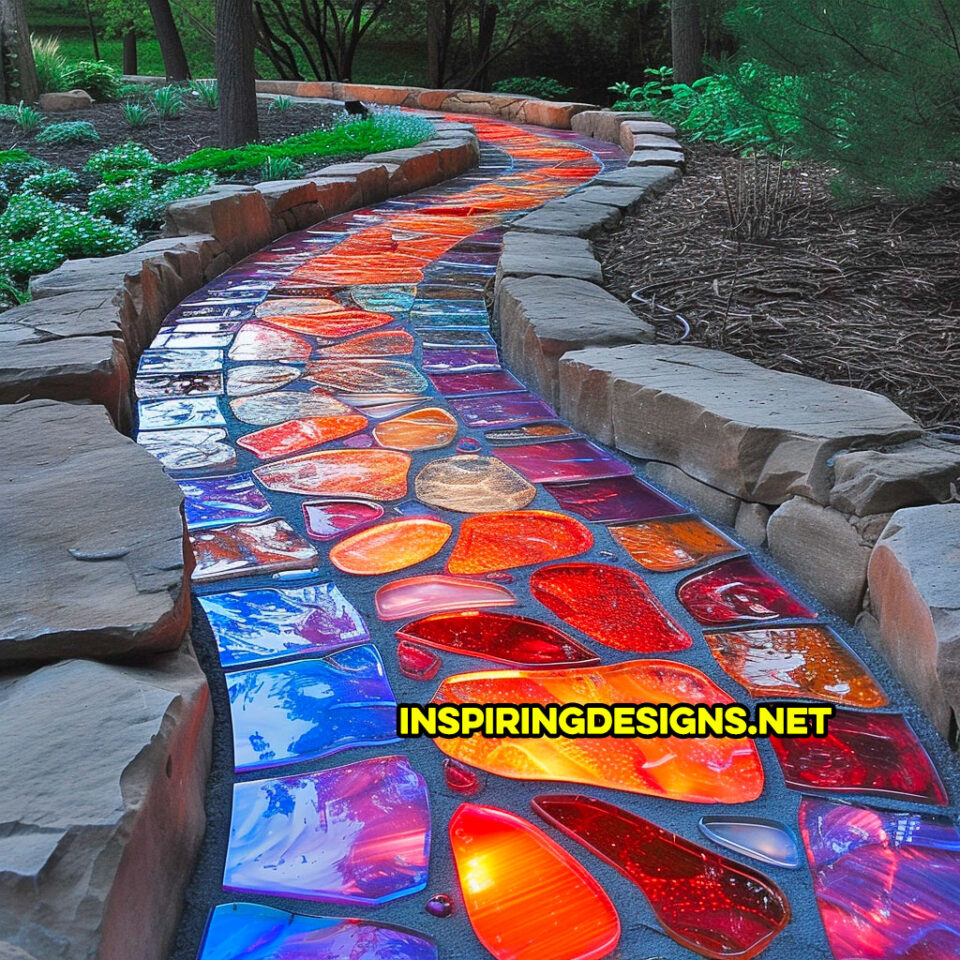 These Colorful Glass and Stone Walkways Will Transform Your Garden into ...
